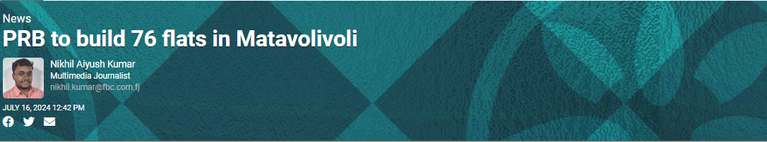 PRB to build 76 flats in Matavolivoli - Public Rental Board